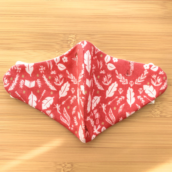 Sustainable Mask for Kids (Girls) ~ Red Feathers – Lovely Tales of Stitches